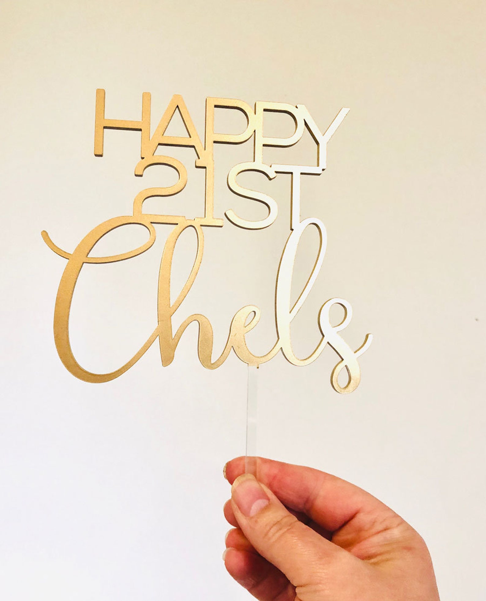 Happy Age & Name Birthday Cake Topper Custom Name and Age - Etsy