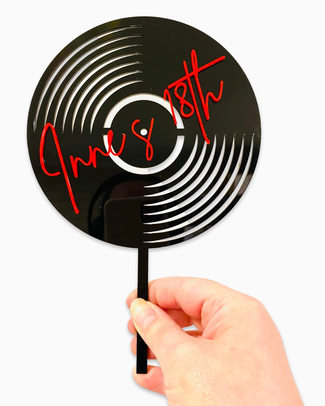 Personalised Vinyl Record Birthday Cake Topper 3D Effect - Etsy