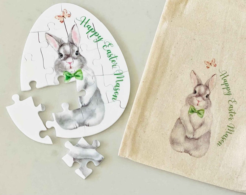 Beautiful Personalised Boy Easter Bunny Jigsaw Puzzle With | Etsy