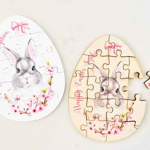 Beautiful Personalised Easter Bunny Jigsaw Puzzle With Matching Calico ...