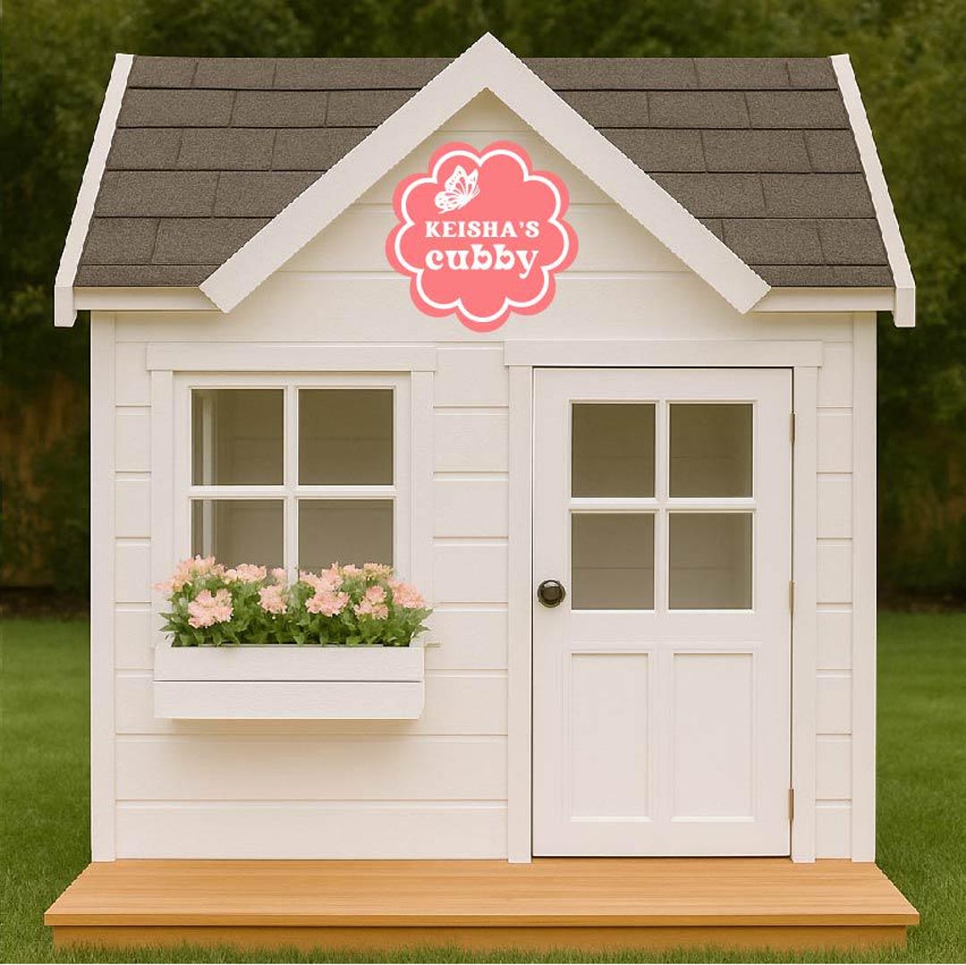 Personalised Flower Cubby House Sign | Custom Name Plaque With ...