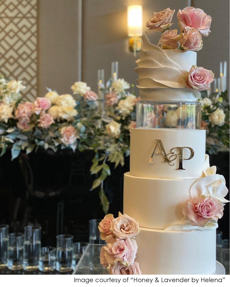 Initials Cake Plaque Wedding Cake Inititals Bride & Groom - Etsy