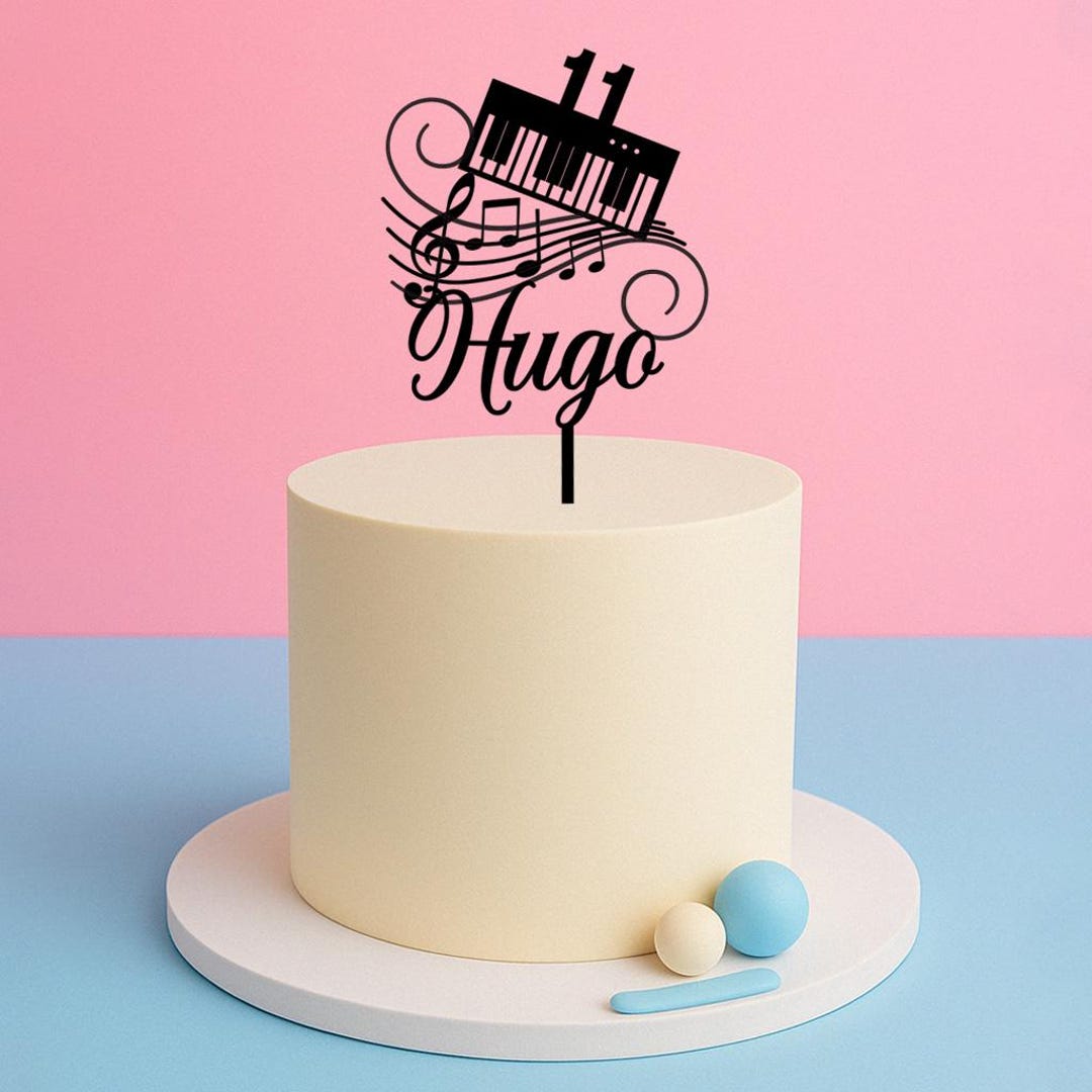 Piano Cake Topper – Musical Birthday Cake Topper With Name & Age ...