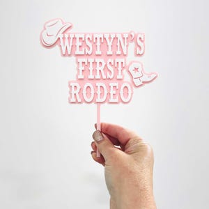 First Rodeo Cake Topper – Personalised Cowboy & Western Theme - Etsy