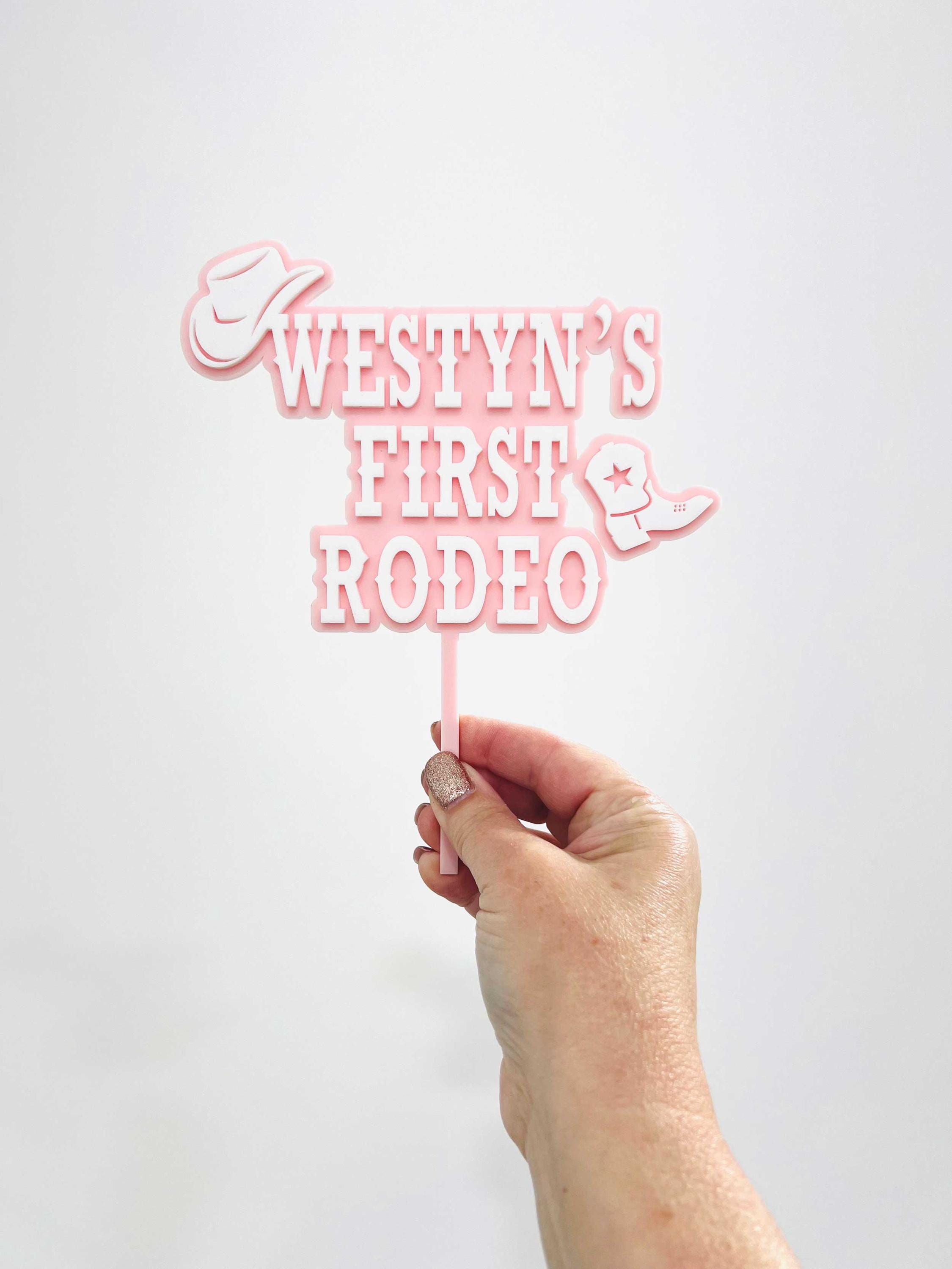 First Rodeo Cake Topper – Personalised Cowboy & Western Theme - Etsy