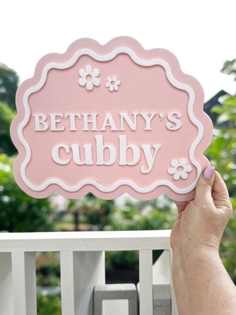 Personalised Cubby House Sign – Arch Flower Design | Double-layered ...