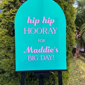 Custom Arched Welcome Sign - HIP HIP HOORAY Personalized Event Signage ...