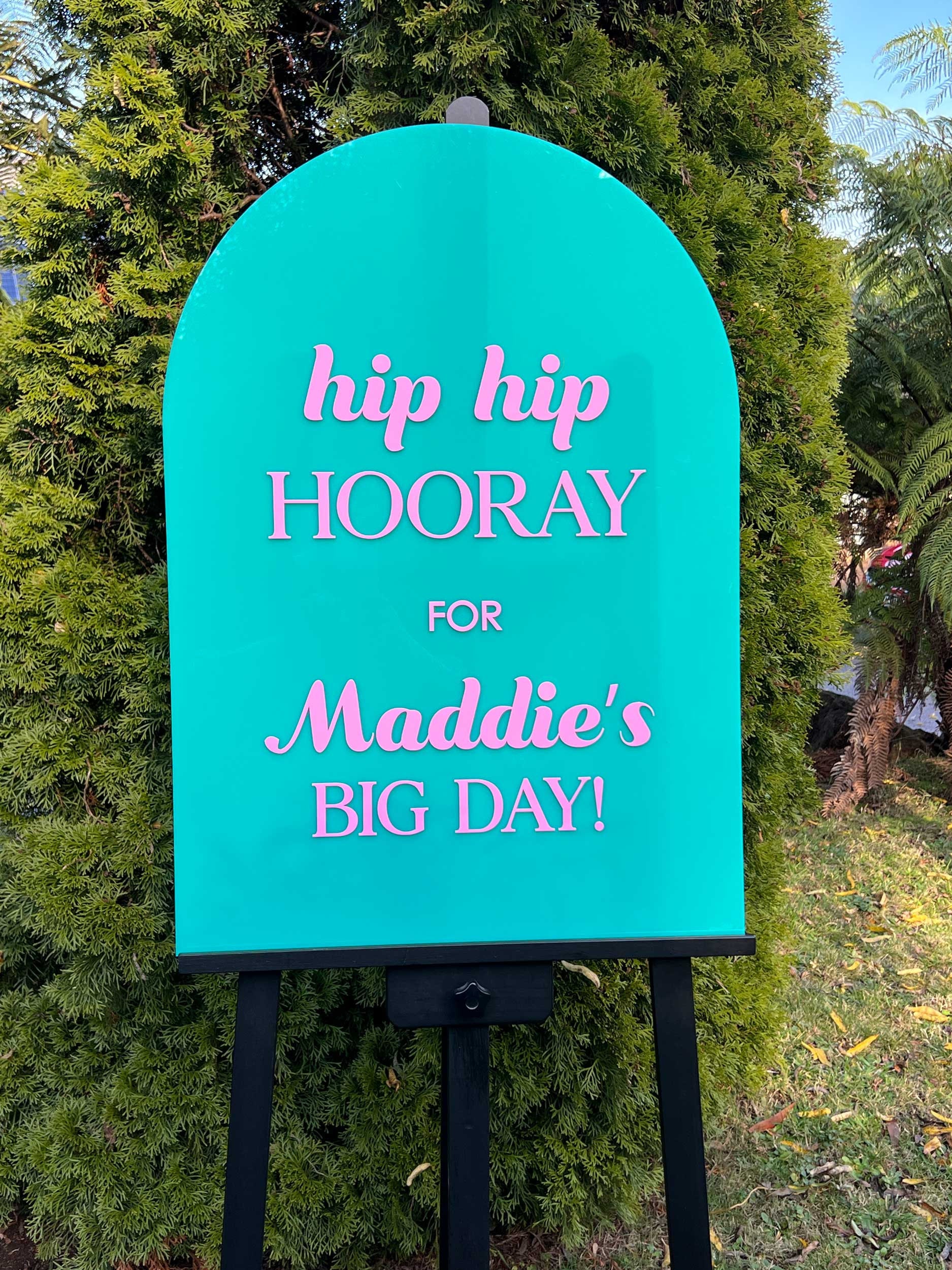 Custom Arched Welcome Sign - HIP HIP HOORAY Personalized Event Signage ...