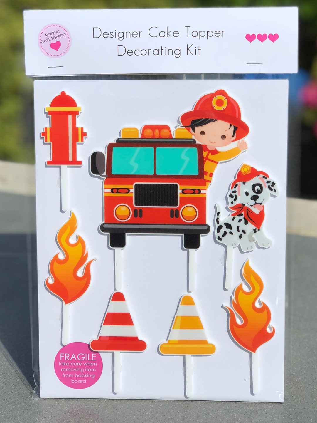 Fireman Cake Decorations Kit Firefighter Cake Topper Decorator Kit ...