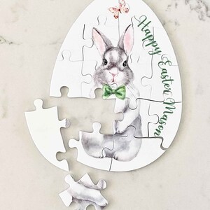 Beautiful Personalised Boy Easter Bunny Jigsaw Puzzle With Matching ...