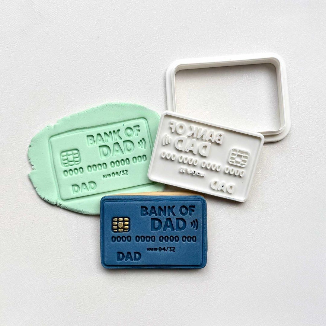 Bank of Dad Credit Card Cookie Stamp | Father's Day Gift - Etsy