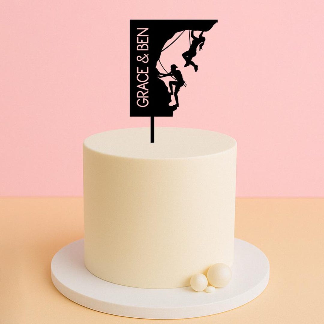 Rock Climbing With Names Cake Topper – Personalised Adventure Couple ...