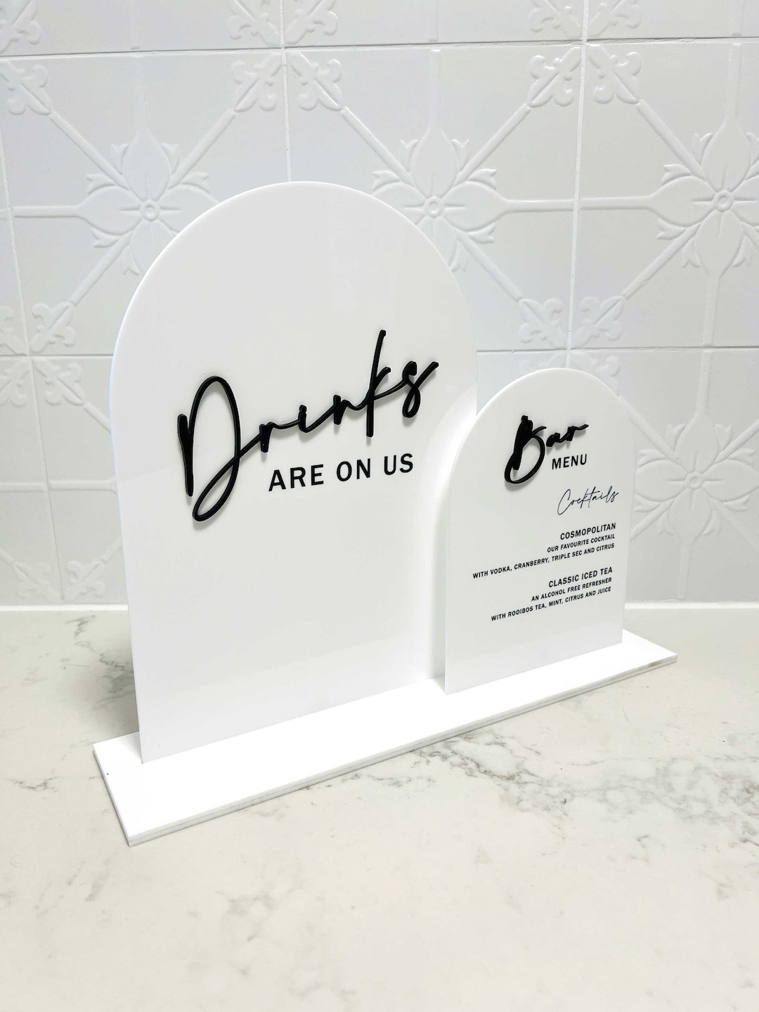 Double Arch Sign Cocktail Drinks Menu - Printed Drinks Menu, Modern ...