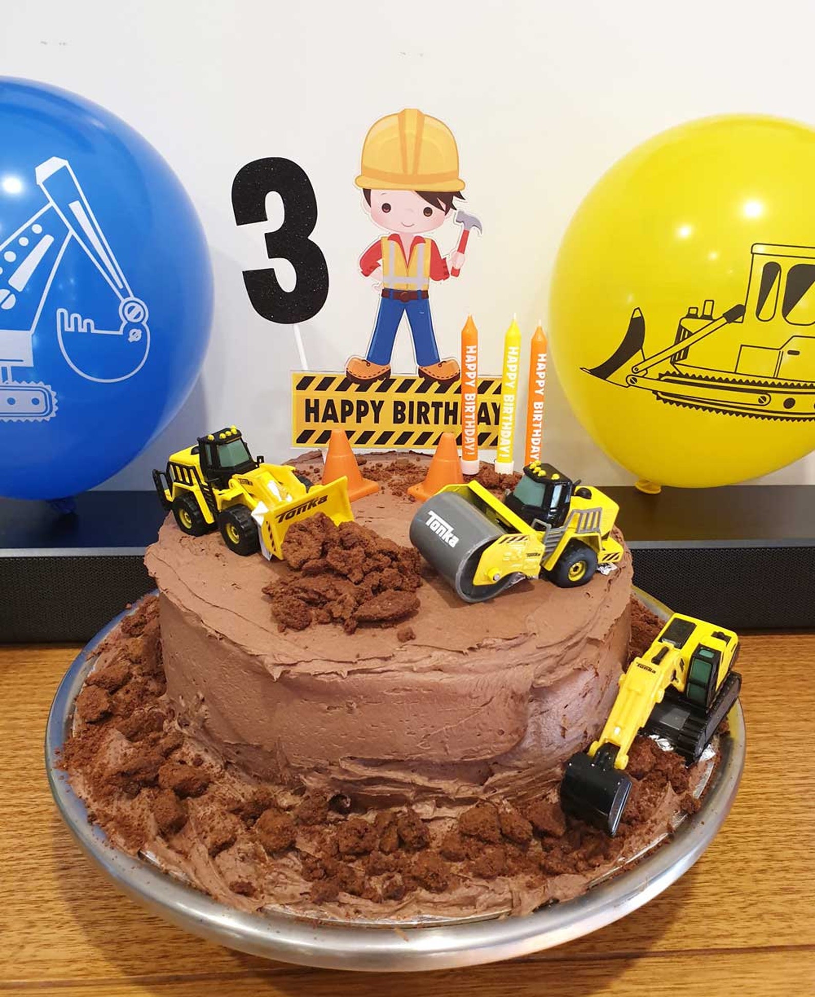 Construction or Builder Birthday Cake Topper Construction | Etsy