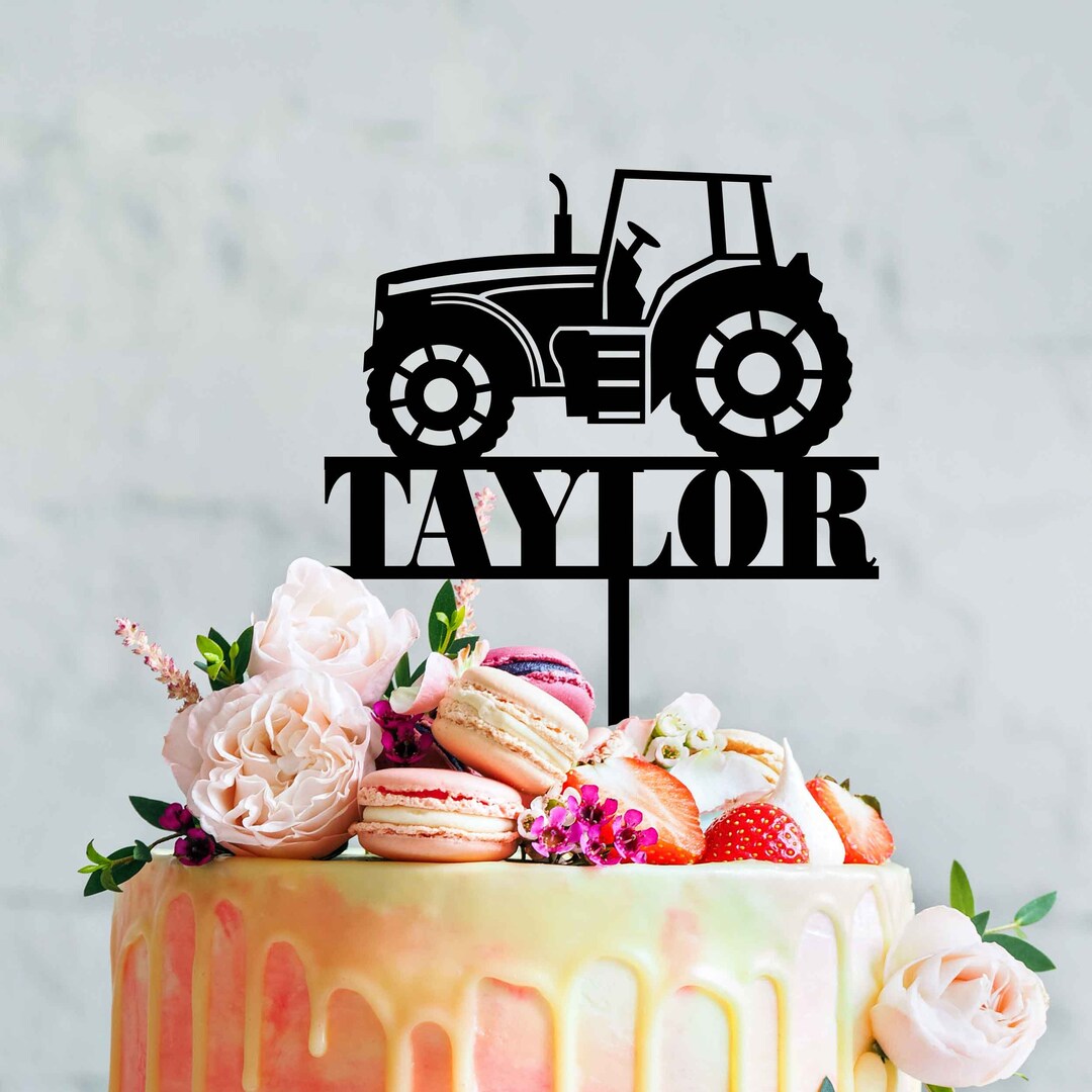 Tractor Cake Topper - Farm Tractor With Name & Age | Cake Topper | Farm ...