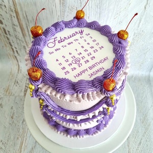 Personalised Calendar Cake Topper - Custom Name & Date Birthday ...