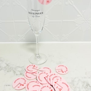 Round Cocktail Glass Hanging Drink Tag | Stemless Drink Tag | Drink ...