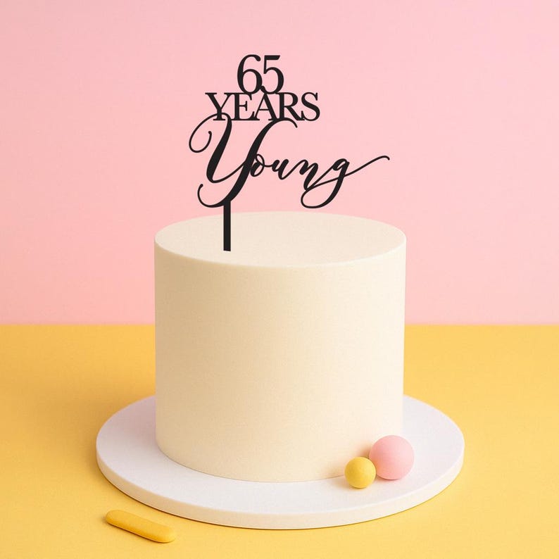 Personalised Years Young Cake Topper – Custom Age Birthday Decoration ...