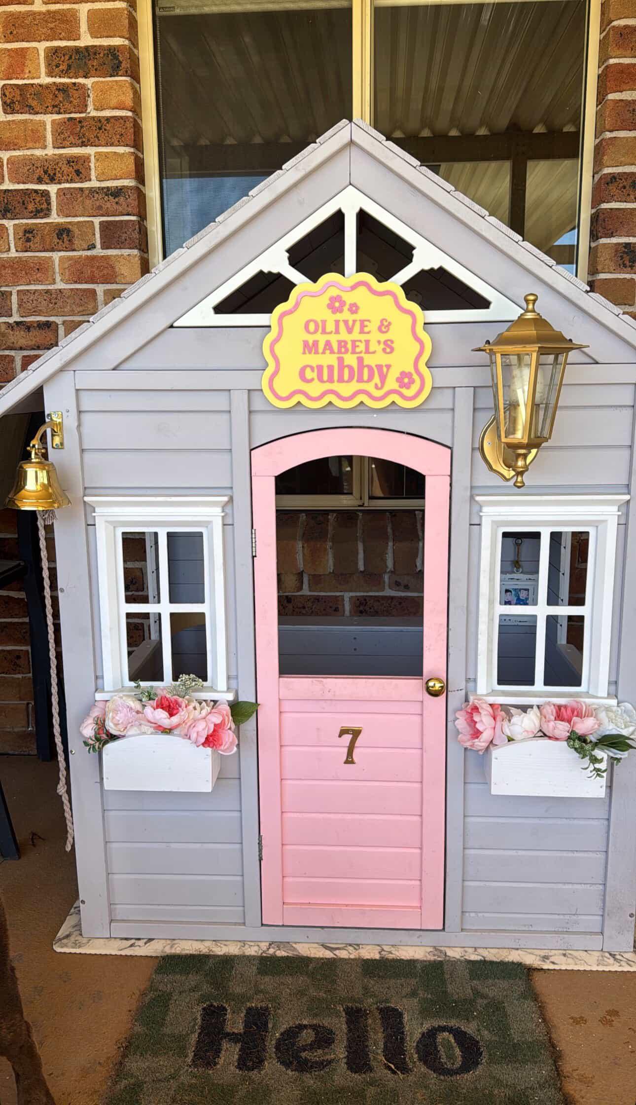 Personalised Cubby House Sign – Arch Flower Design | Double-layered ...