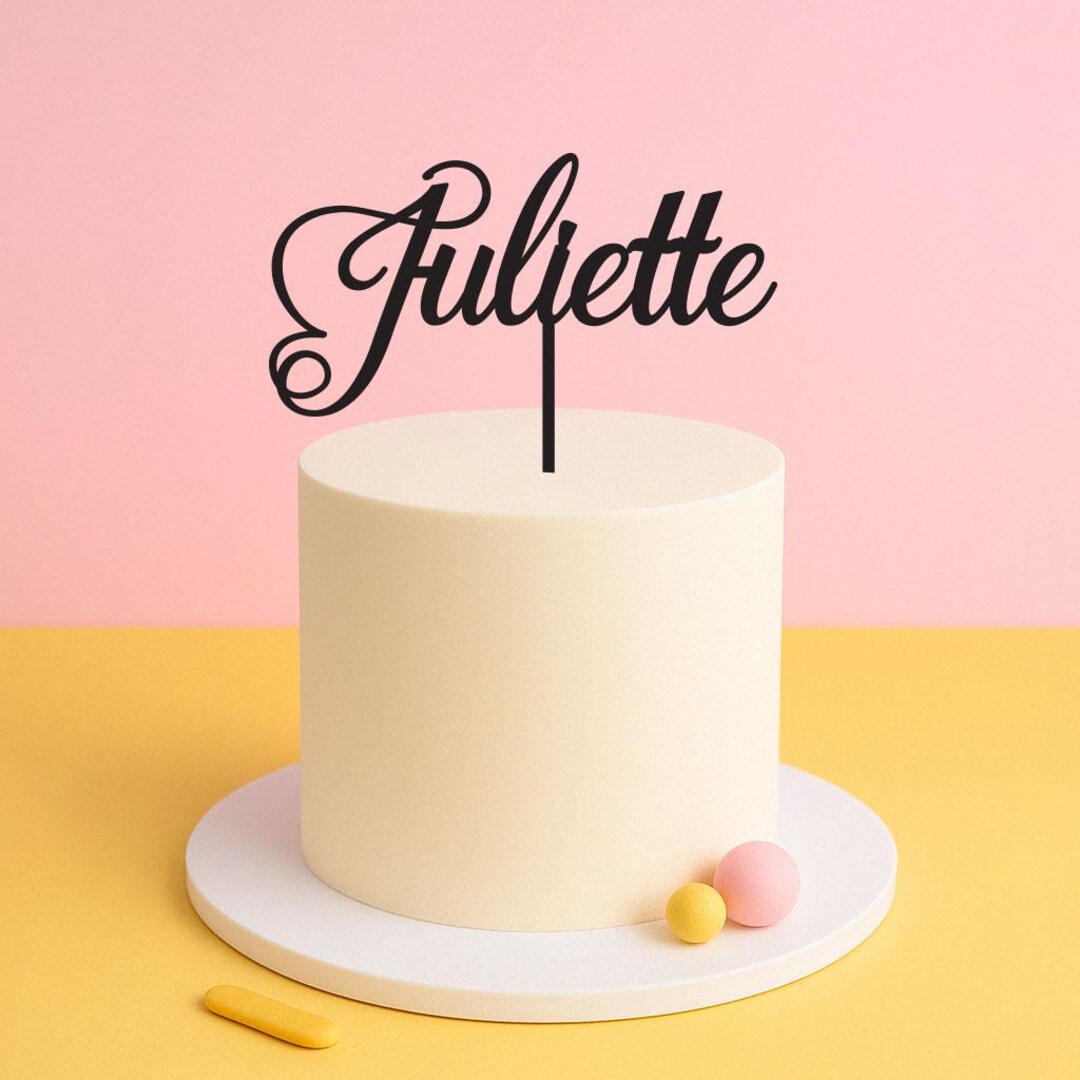 Script Name Cake Topper – Cursive Font Custom Name Topper - Etsy