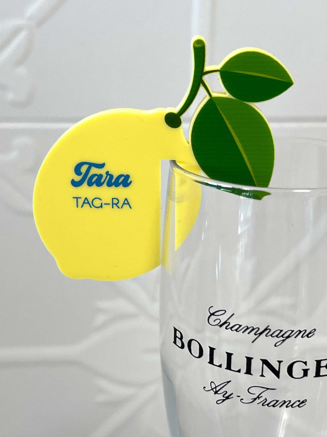 Custom Lemon Shaped Drink Tags - Personalised Acrylic Drink Markers for ...
