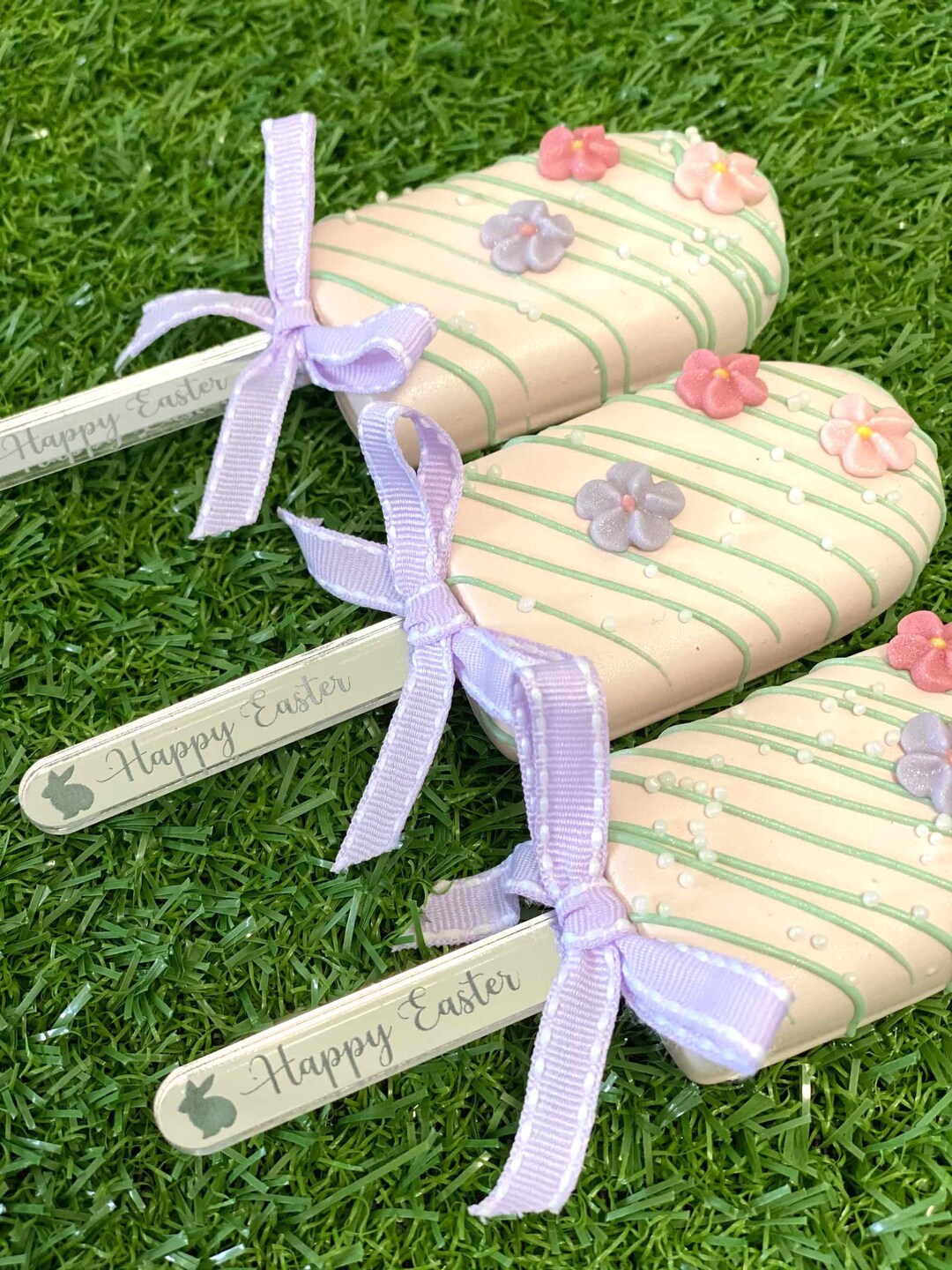 12 X Easter Bunny Engraved Cakesicle Sticks, Popsicle Sticks, Custom ...