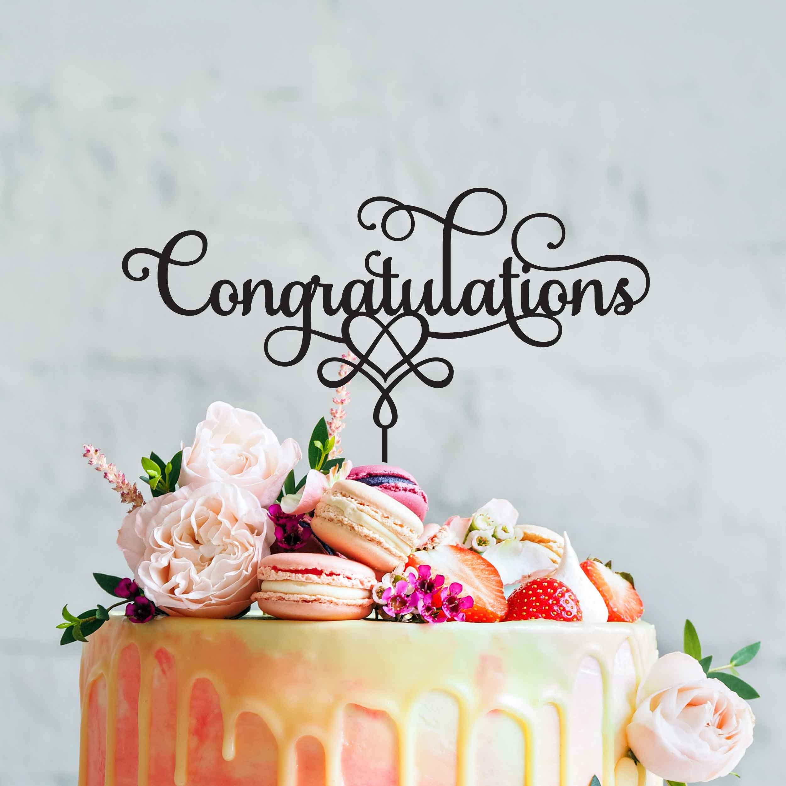 Acrylic Cake Topper congratulations Perfect - Etsy