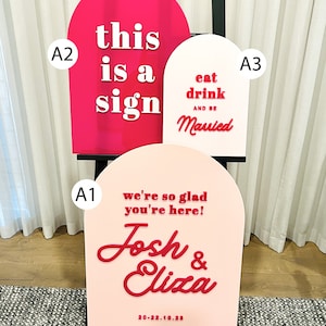 Wave Wedding Welcome Sign, 3D Names, Modern Wavey Wedding Signs ...