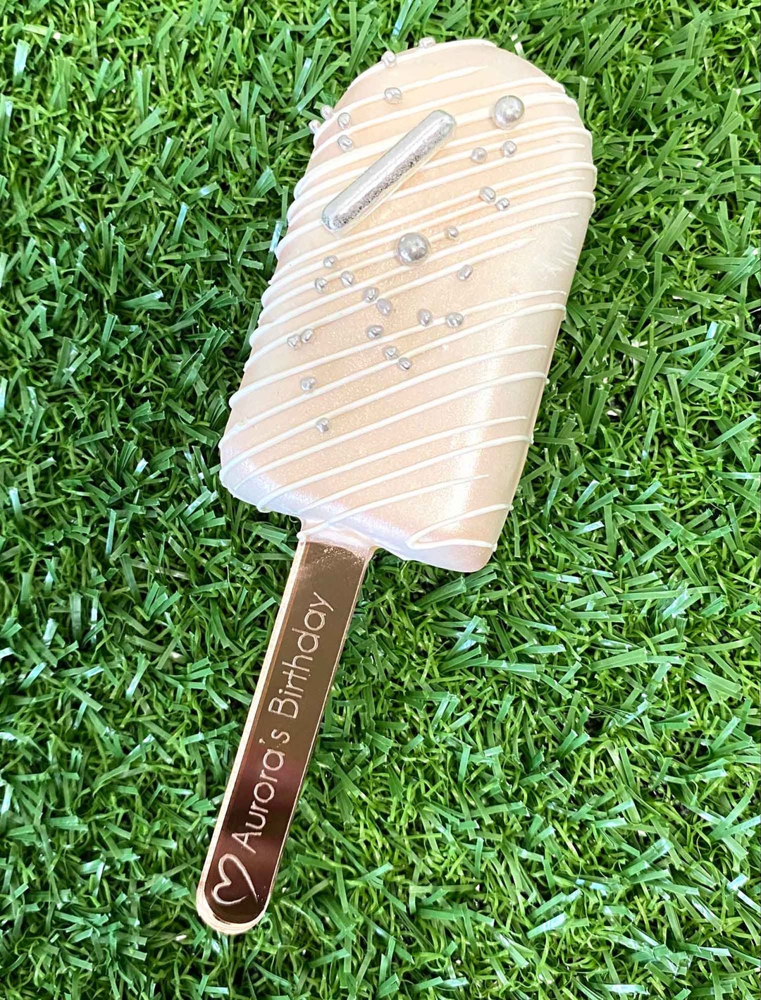 12 X Heart Engraved Birthday Cakesicle Sticks, Popsicle Sticks Custom ...