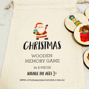 Christmas Themed Wooden Memory Game - Make a Match Wood Matching Memory ...