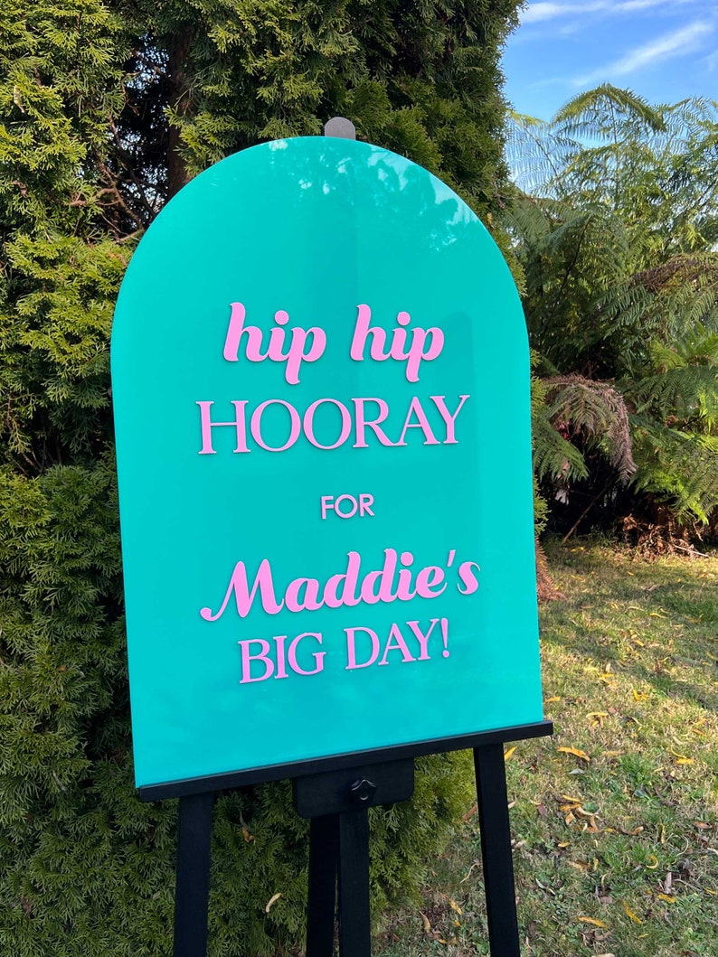 Custom Arched Welcome Sign - HIP HIP HOORAY Personalized Event Signage ...