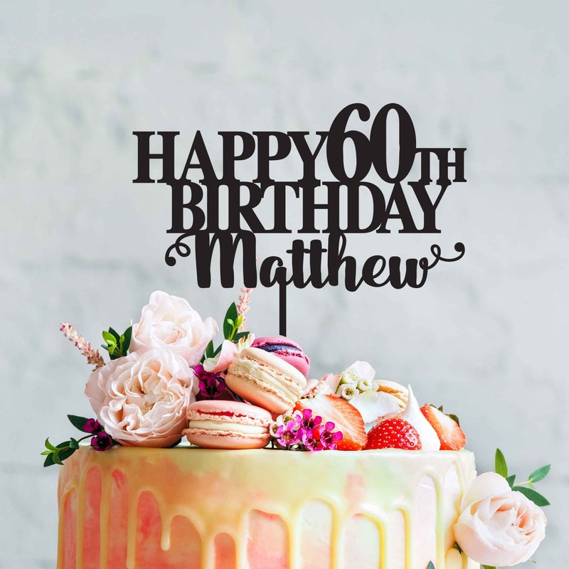 60th Birthday Cake Topper - Etsy