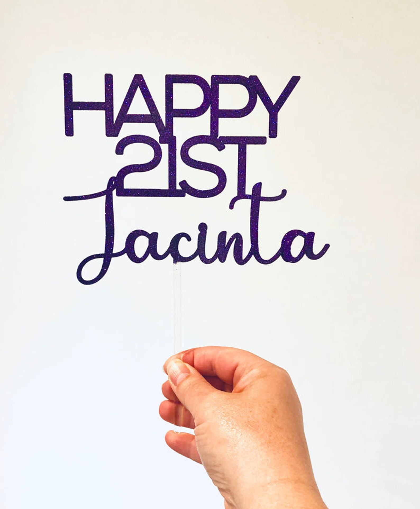 Happy Age & Name Birthday Cake Topper Custom Name and Age - Etsy