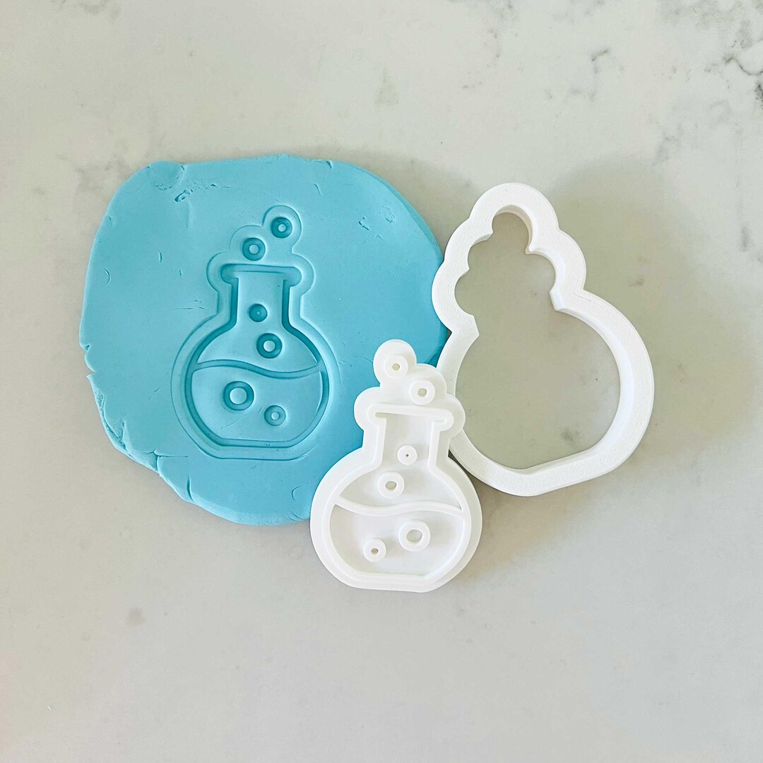 Conical Flask Cookie Stamp and Cutter Set – Science Party Baking Tool ...
