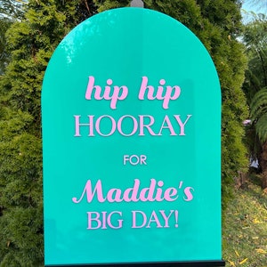 Custom Arched Welcome Sign - HIP HIP HOORAY Personalized Event Signage ...