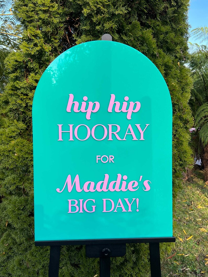 Custom Arched Welcome Sign - HIP HIP HOORAY Personalized Event Signage ...