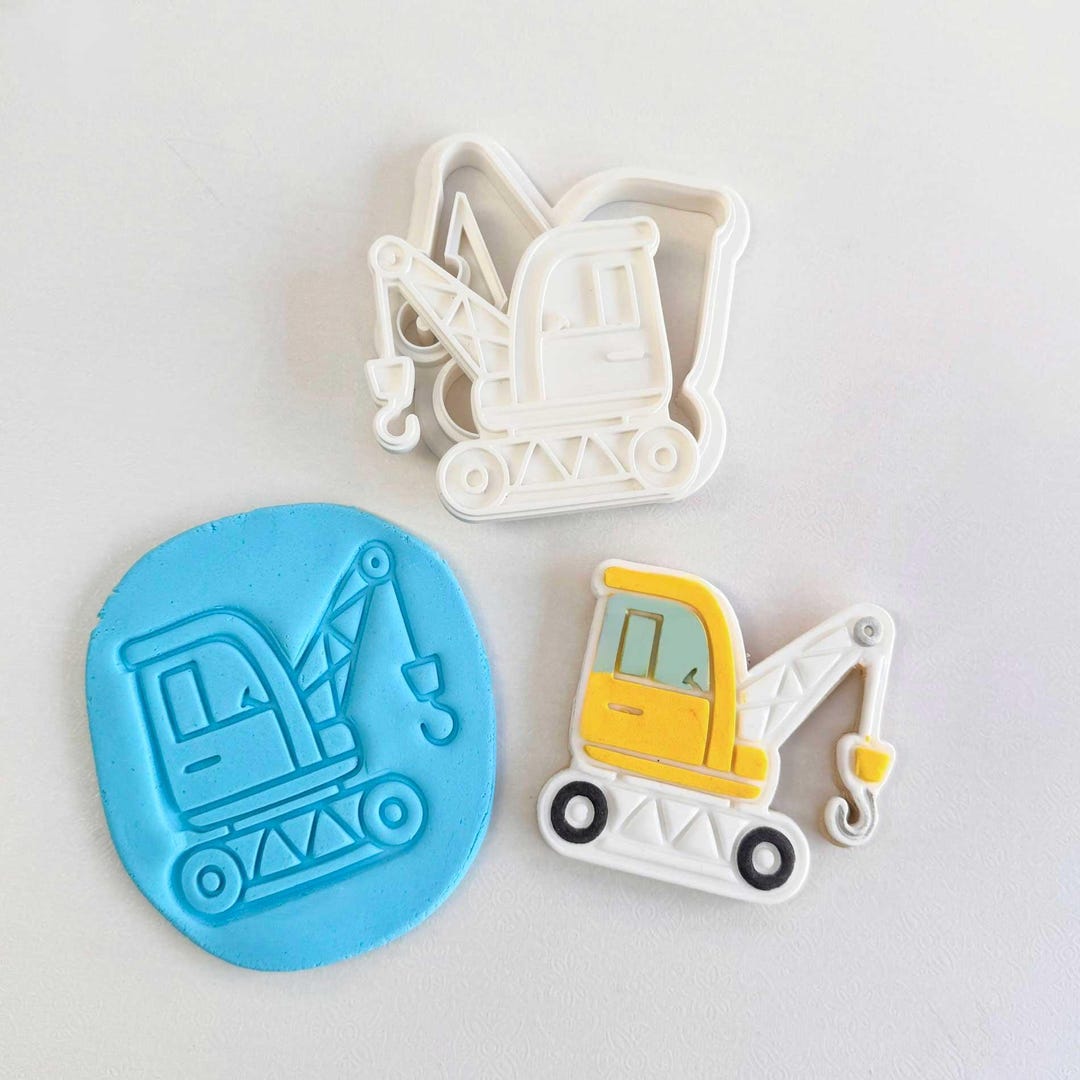 Construction Digger Cookie Stamp and Cutter Set – Builder Fondant ...