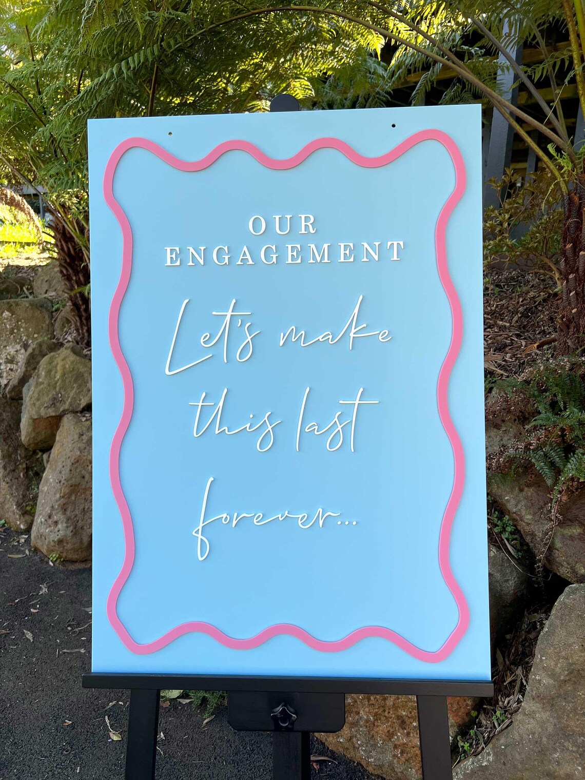 Personalised Wavy Internal Border Sign - Custom Acrylic Sign for ...