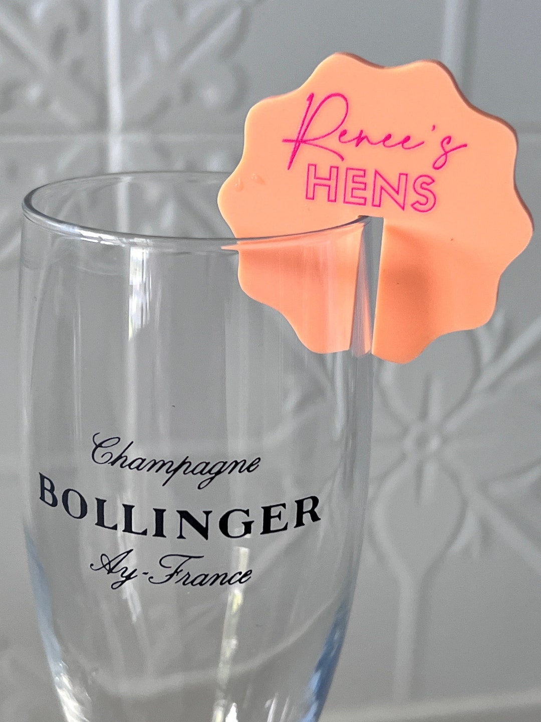 Wave Hanging Drink Tag | Wavy Stemless Drink Tag | Drink Accessories ...