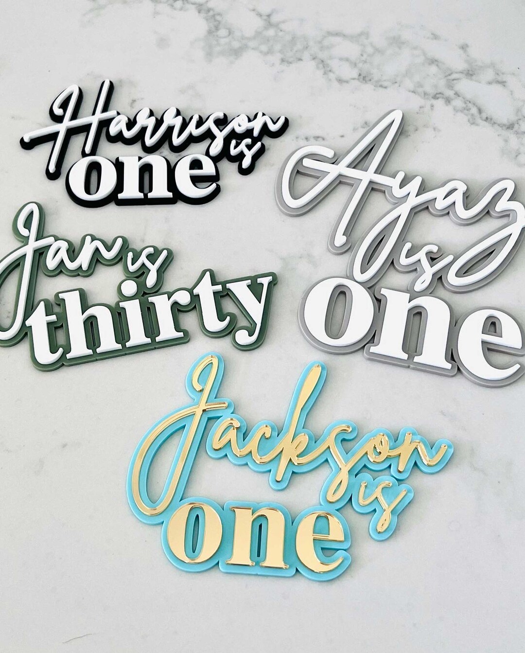 Double Layered Name Plaque With Name and Birthday | Name Plate for Cake ...