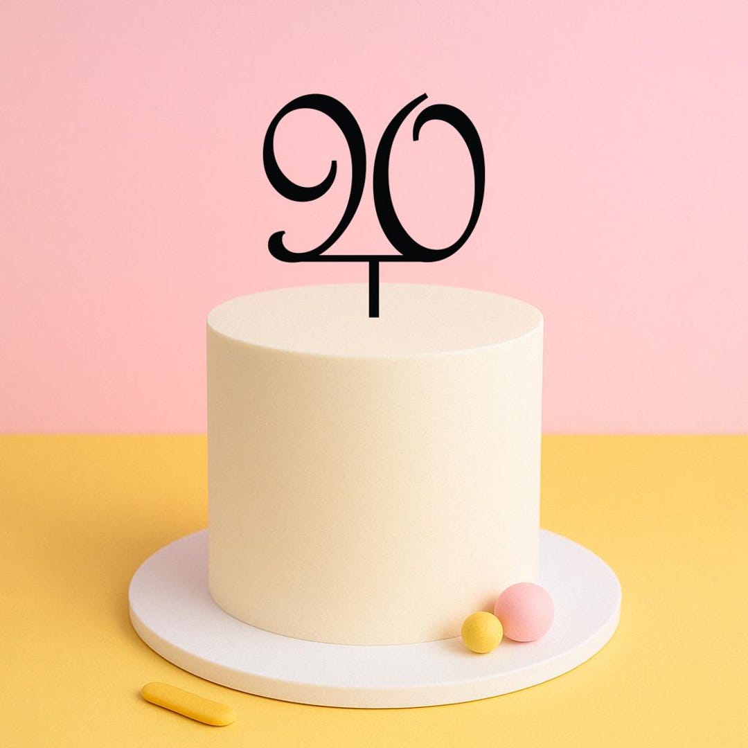 90th Birthday Cake Topper - Laser Cut Number 90 Birthday Cake ...