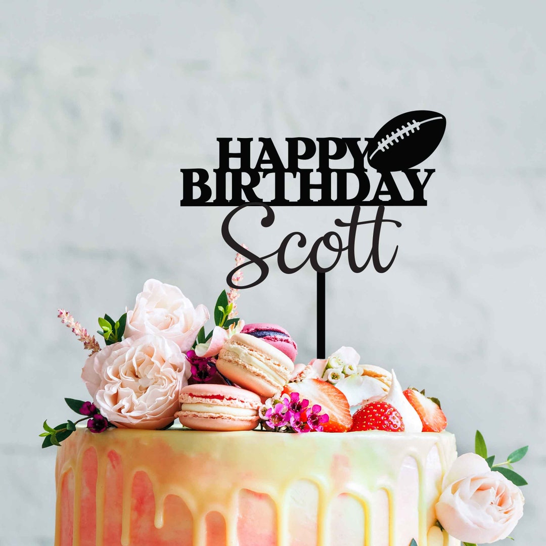 Football Birthday Cake Topper Custom Footy Cake Topper Footy Cake ...