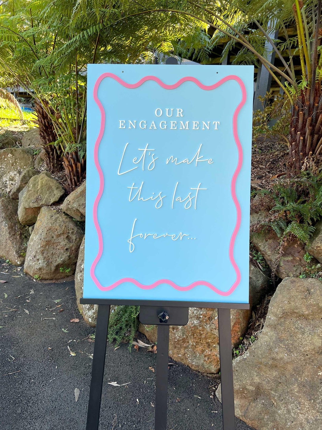 Personalised Wavy Internal Border Sign - Custom Acrylic Sign for ...