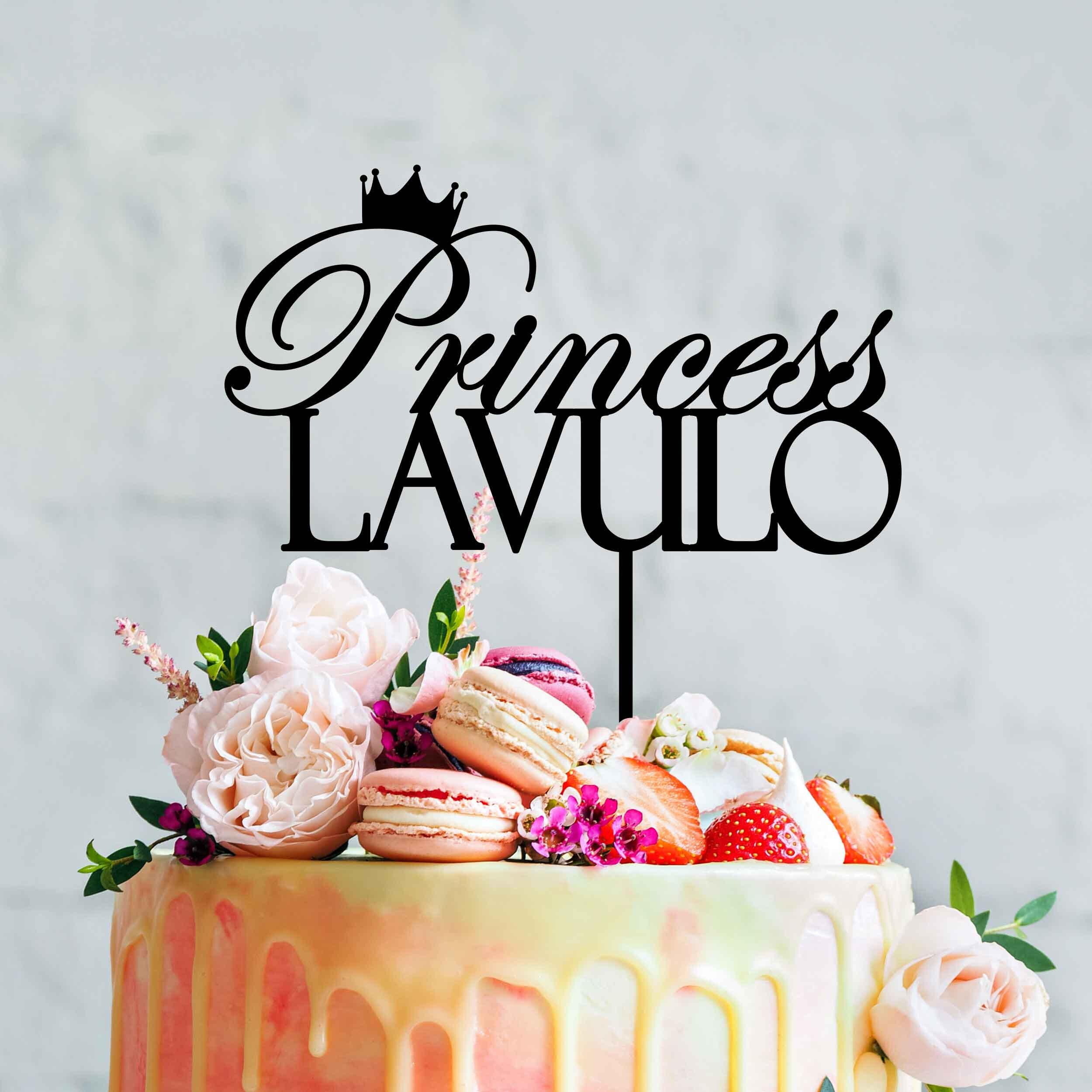Princess Cake Topper Personalised With Name Girls Princess | Etsy