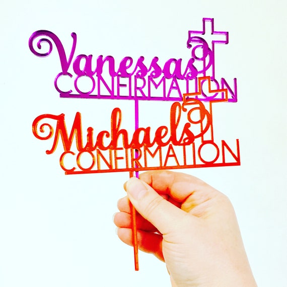 Personalised Confirmation Cake Topper Custom Name | Etsy