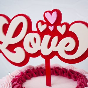 Valentines Day Cake Topper - Double Layered "love" - Etsy