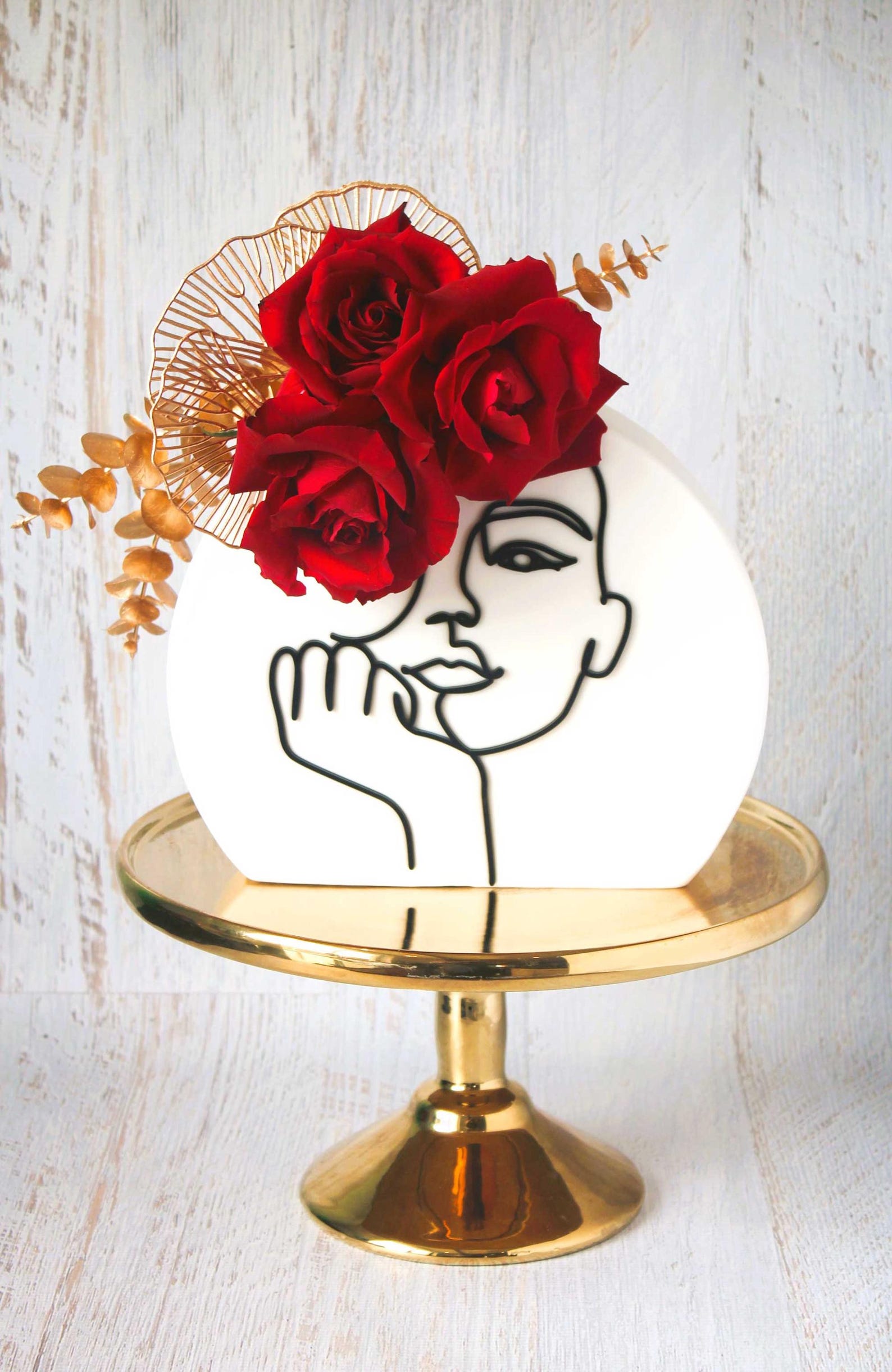 Abstract Ladies Face Line Art Cake Topper – Feminine Silhouette Design ...