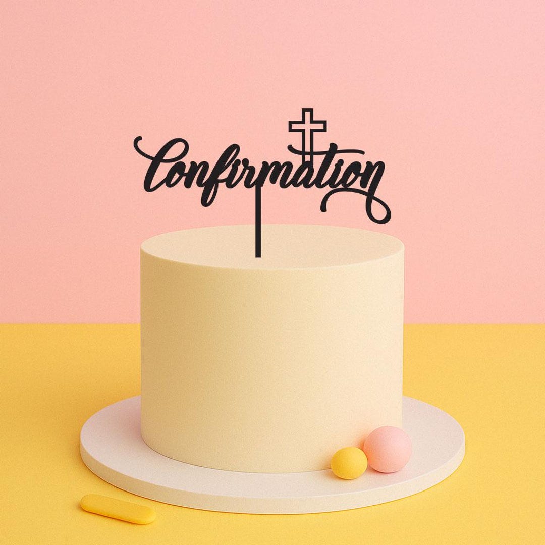 Confirmation Cake Gift Topper With Cross – Elegant Religious Keepsake ...