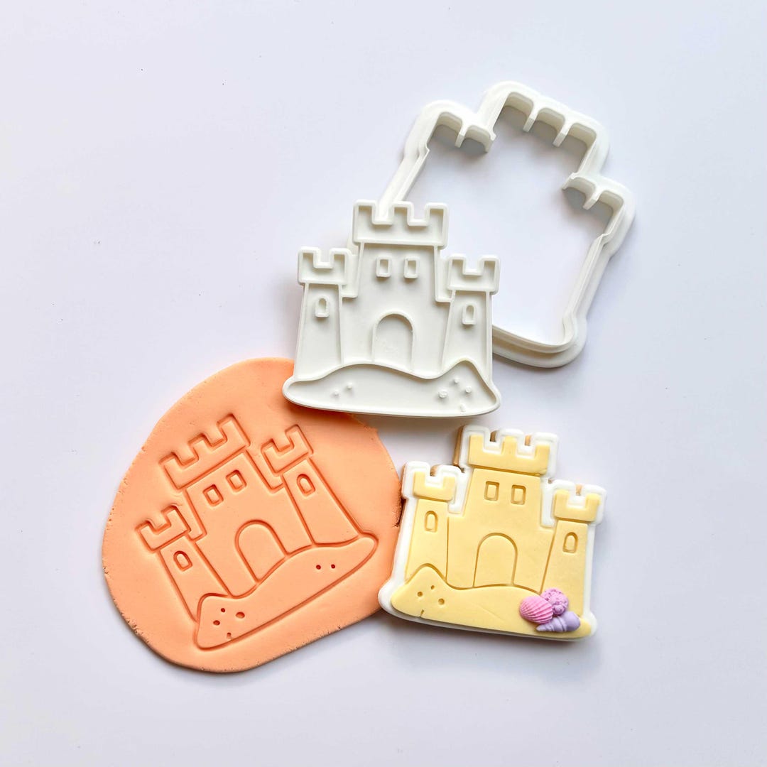 Sand Castle Cookie Stamp & Cutter Set – Embossed Fondant Stamp for ...