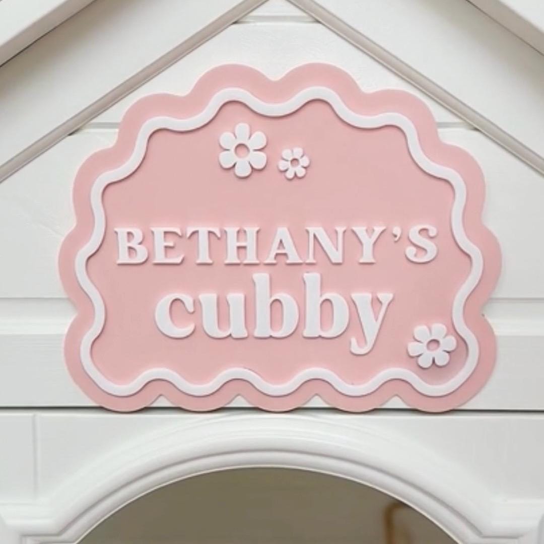 Personalised Cubby House Sign – Arch Flower Design | Double-layered ...